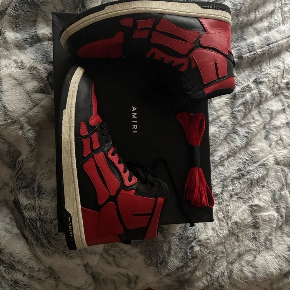 AMIRI | Shoes | Amiri Black And Red Hightop Sneakers | Poshmark